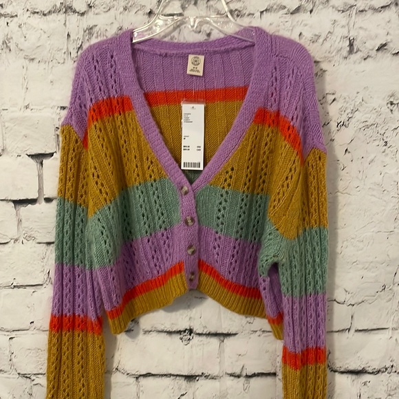 Sweaters | Nwt Urban Outfitter Colorblock Cropped Cardigan | Poshmark